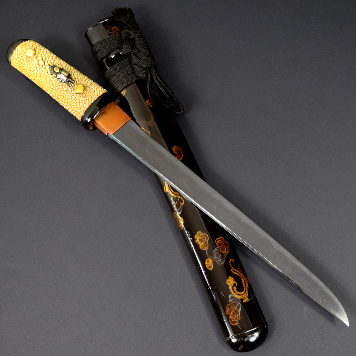 Authentic JAPANESE SAMURAI KATANA SWORD TANTO MORIMITSU 守光 signed w/NB ...